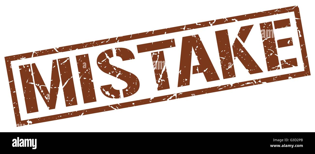 mistake brown grunge square vintage rubber stamp Stock Vector Image ...