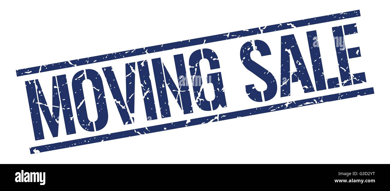 moving sale blue grunge square vintage rubber stamp Stock Vector Image & Art - Alamy