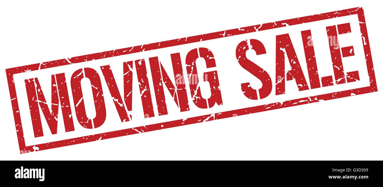 moving sale red grunge square vintage rubber stamp Stock Vector Image ...