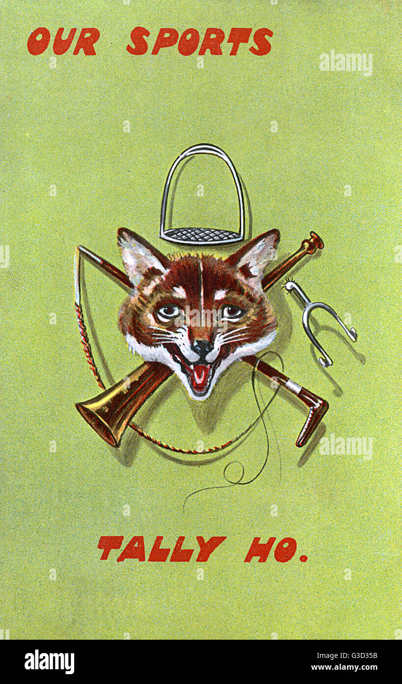 Tally Ho - Foxhunting kit and a trophy head! Stock Photo - Alamy