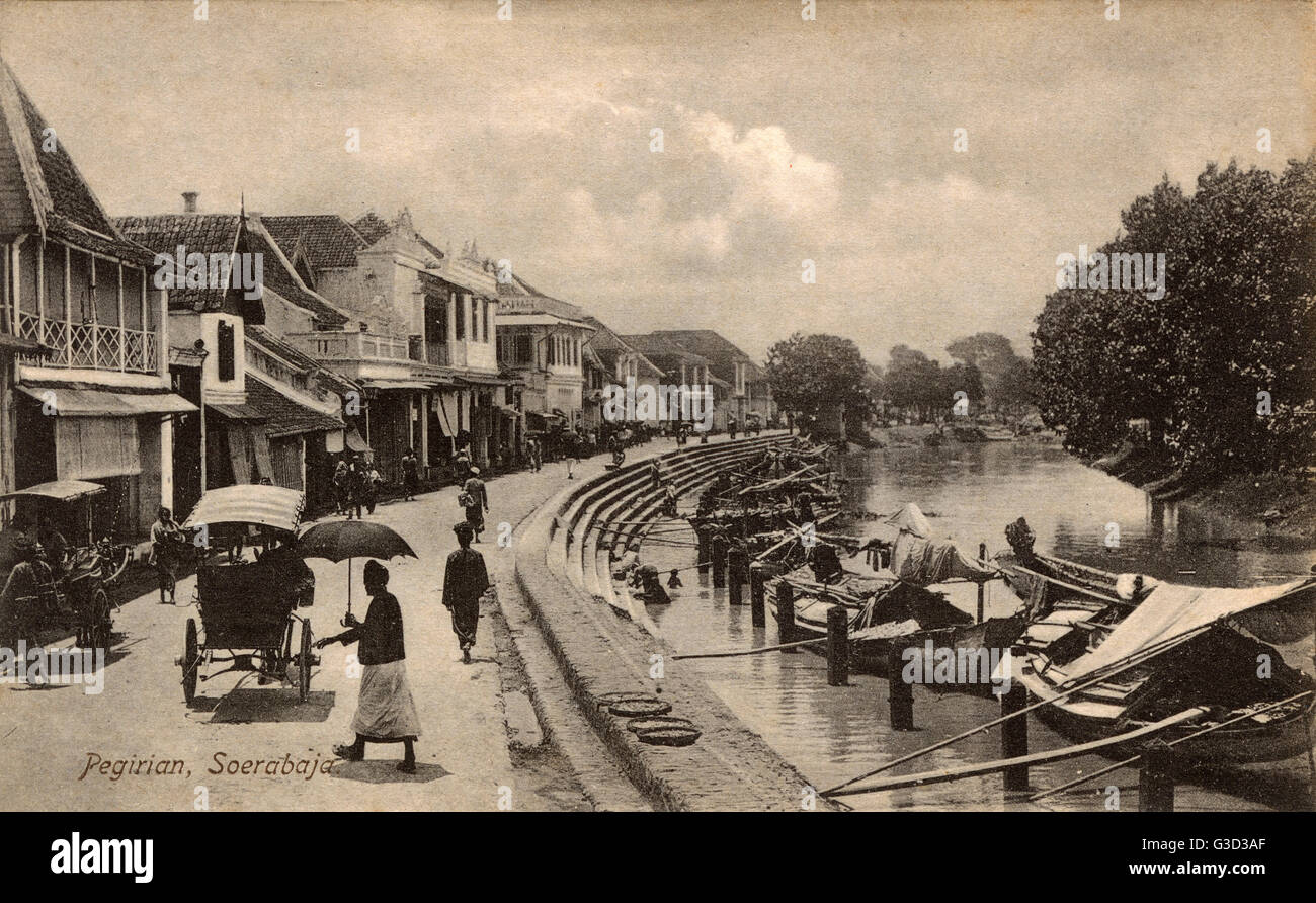 Riverside Scene - Pegirian River, Surabaya, Java, Indonesia Stock Photo ...