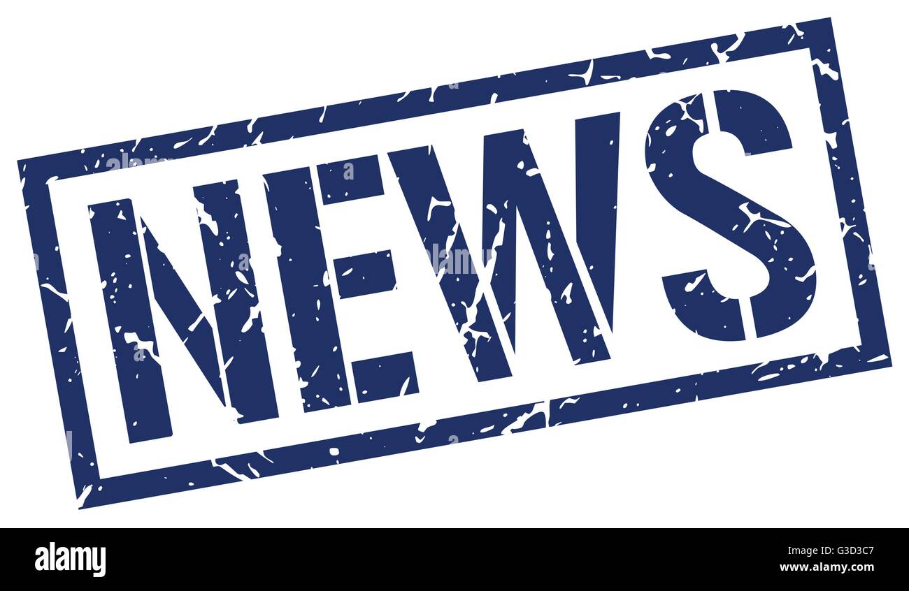 news blue grunge square vintage rubber stamp Stock Vector Image & Art - Alamy