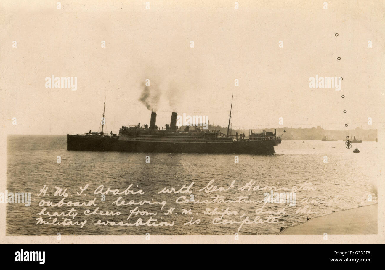 White Star Line SS Arabic with General Harrington onboard Stock Photo ...