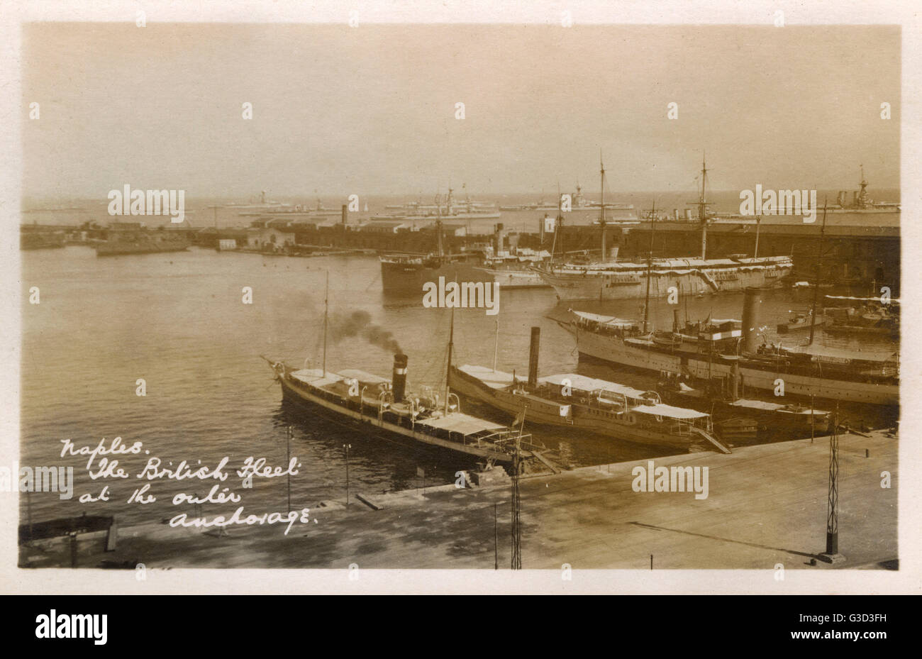 Outer Anchorage, Naples, Italy - British Mediterranean Fleet Stock ...