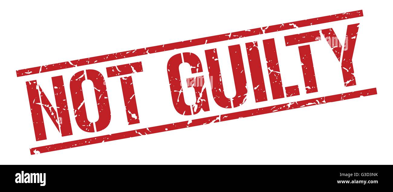 not guilty red grunge square vintage rubber stamp Stock Vector Image ...