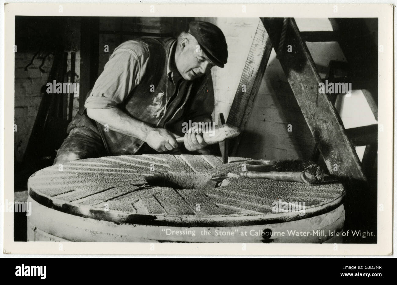 Calbourne, Isle of Wight, Hants - Dressing watermill stone Stock Photo ...