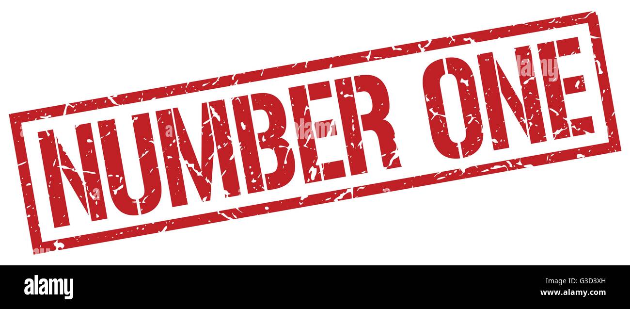 number one red grunge square vintage rubber stamp Stock Vector Image ...