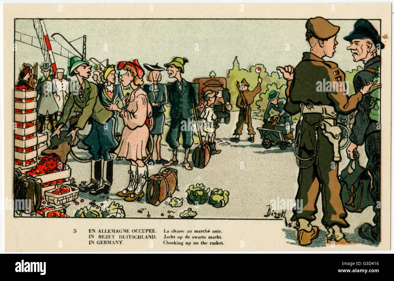 Occupied Germany - Checking up on Illicit Trading of Goods Stock Photo ...