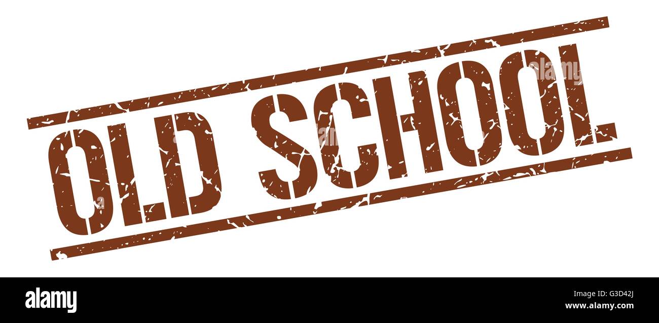 old school brown grunge square vintage rubber stamp Stock Vector Image ...