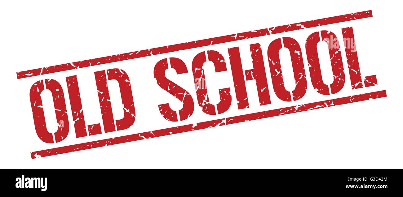 old school red grunge square vintage rubber stamp Stock Vector Image ...