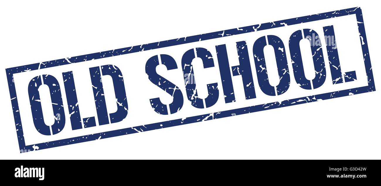 old school blue grunge square vintage rubber stamp Stock Vector Image ...