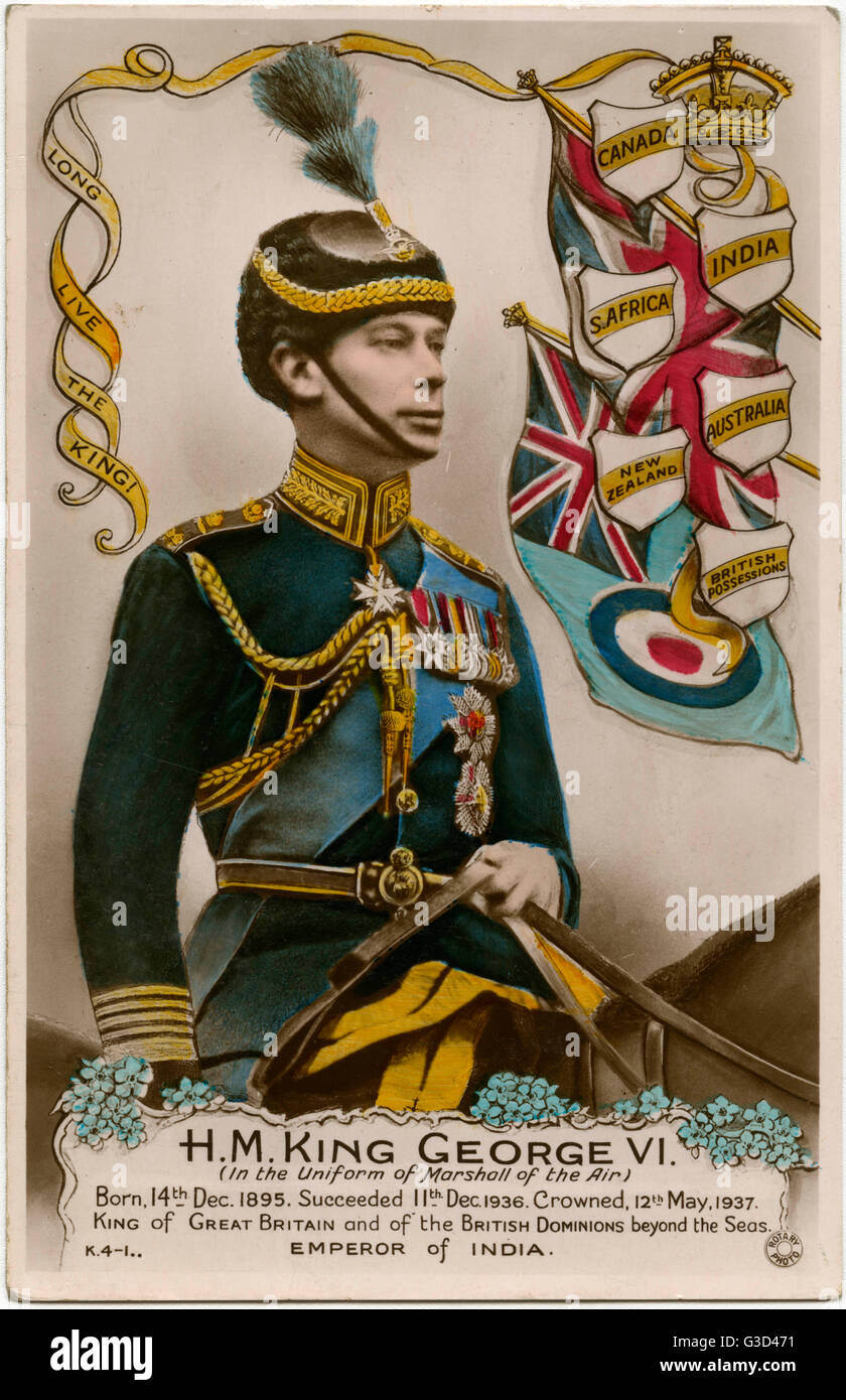 King George VI (1895-1952) in the Uniform of Marshall of the Air. Date ...