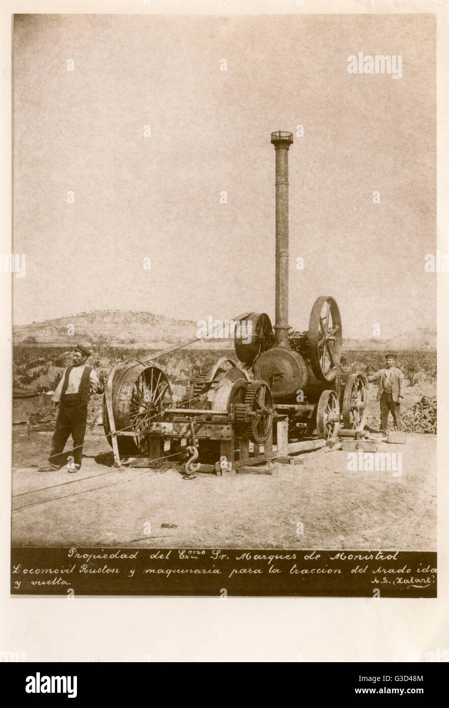 Ruston steam engine, vineyard in Penedes, Catalonia, Spain Stock Photo ...