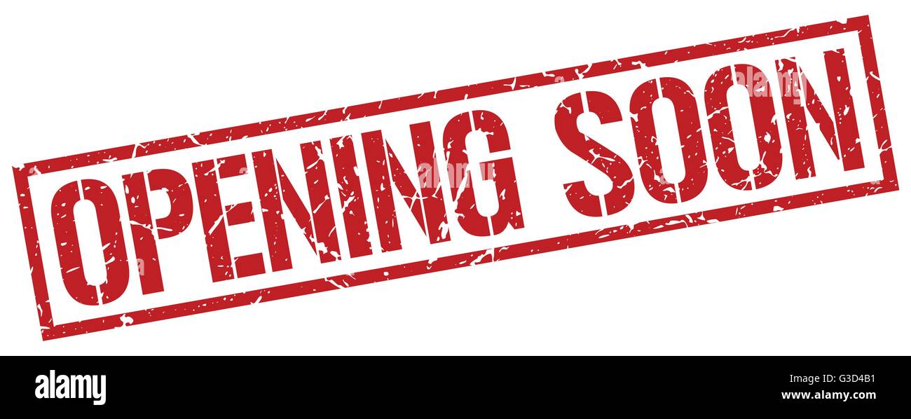 opening soon red grunge square vintage rubber stamp Stock Vector Image ...
