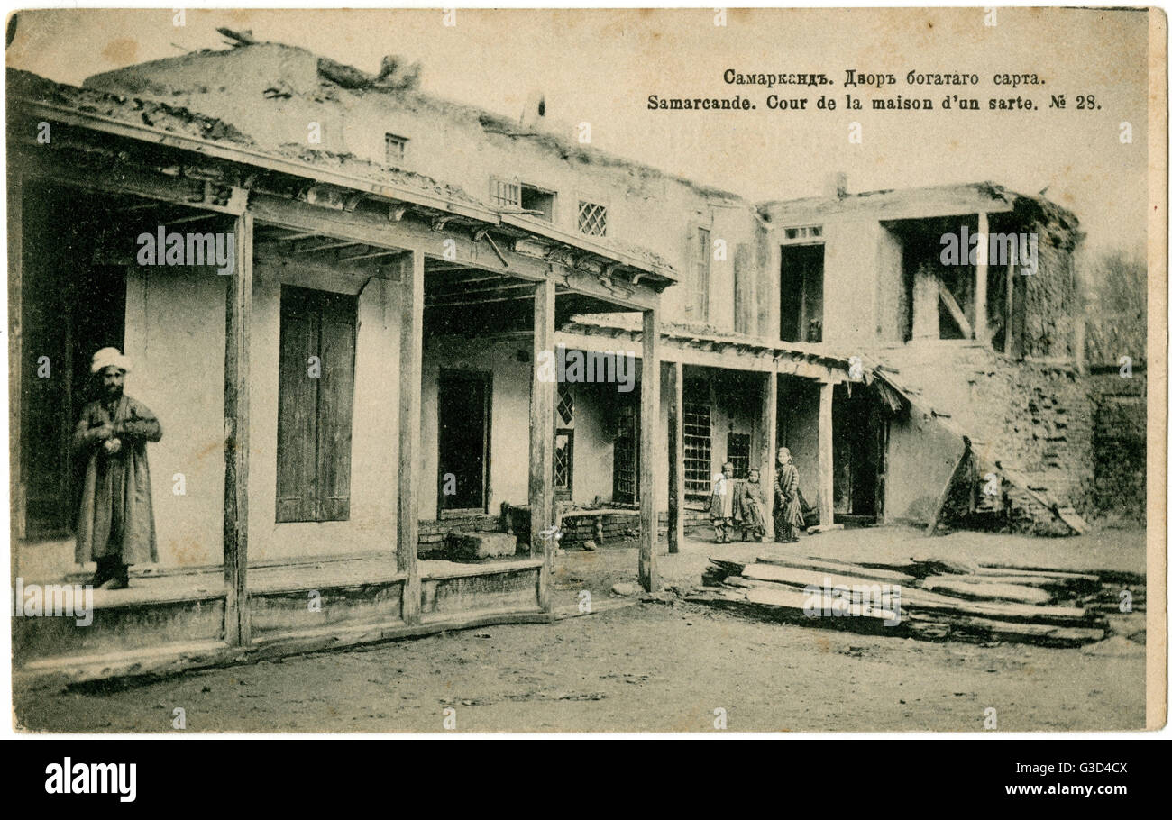 Samarkand, Uzbekistan - Courtyard of a local man's house Stock Photo ...