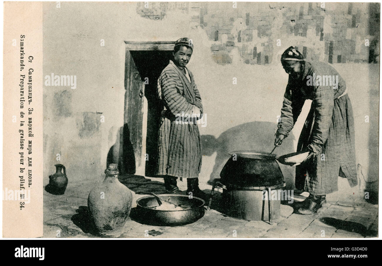 Samarkand, Uzbekistan - Preparing Pilaf Stock Photo - Alamy