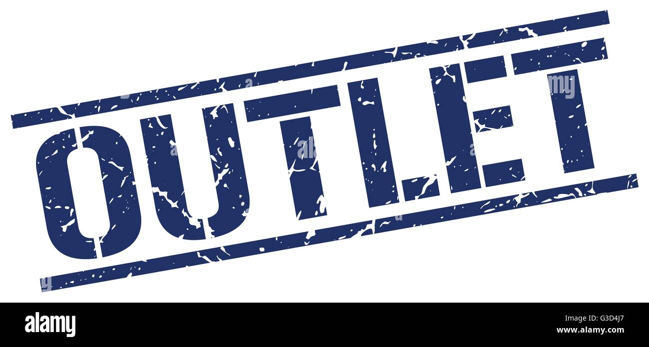 outlet blue grunge square vintage rubber stamp Stock Vector Image & Art - Alamy