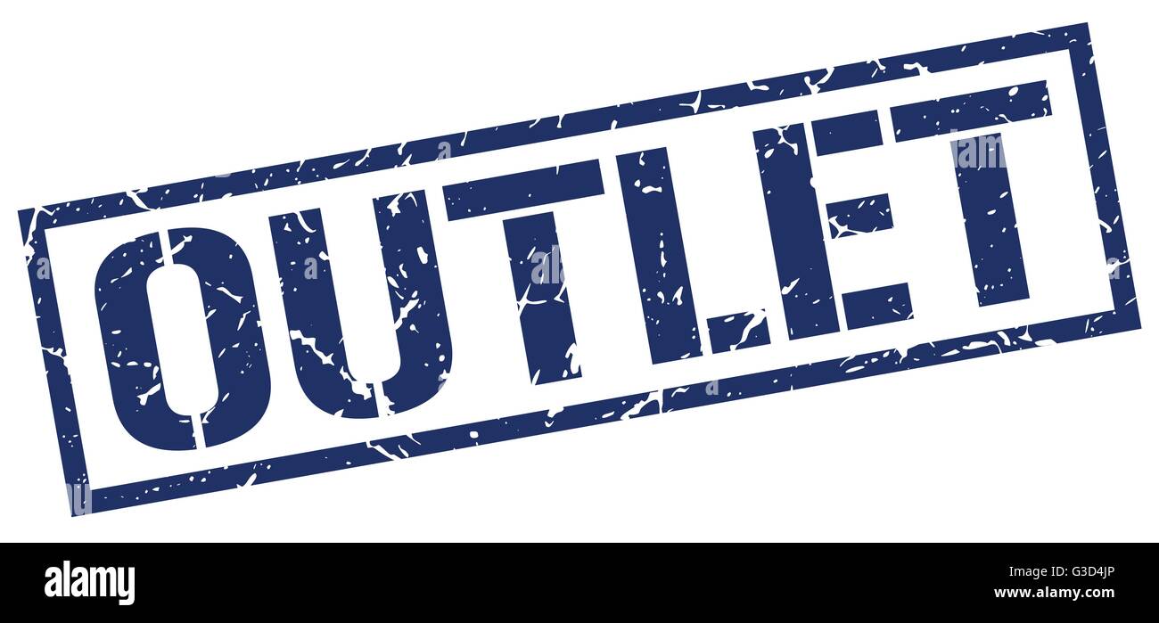 outlet blue grunge square vintage rubber stamp Stock Vector Image & Art - Alamy