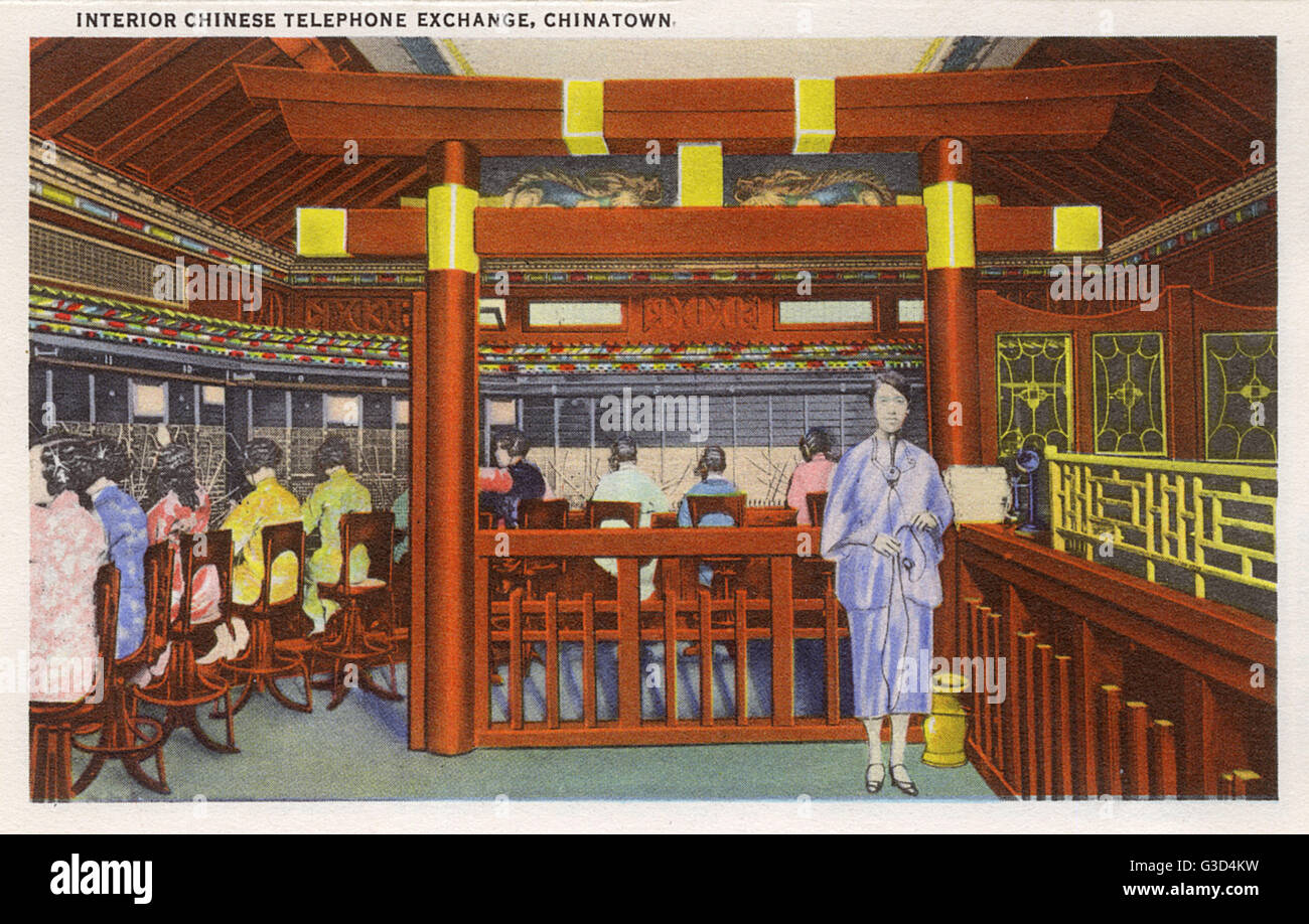 Chinese telephone exchange, Chinatown, San Francisco, USA Stock Photo ...