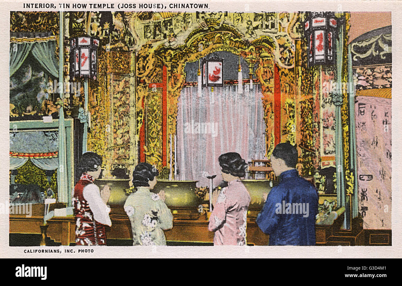 Interior, Tin How Temple (Joss House), Chinatown, San Francisco ...