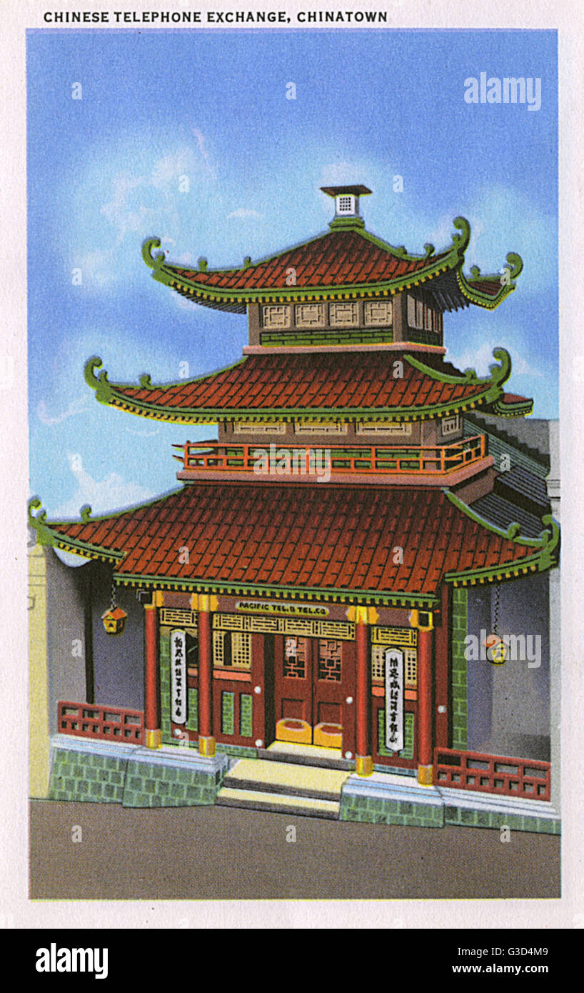 Chinese telephone exchange, Chinatown, San Francisco, USA Stock Photo ...