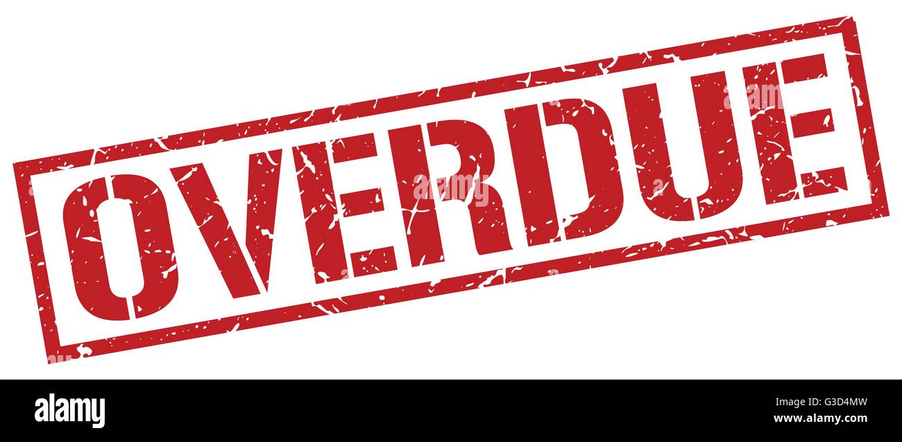overdue red grunge square vintage rubber stamp Stock Vector Image & Art - Alamy