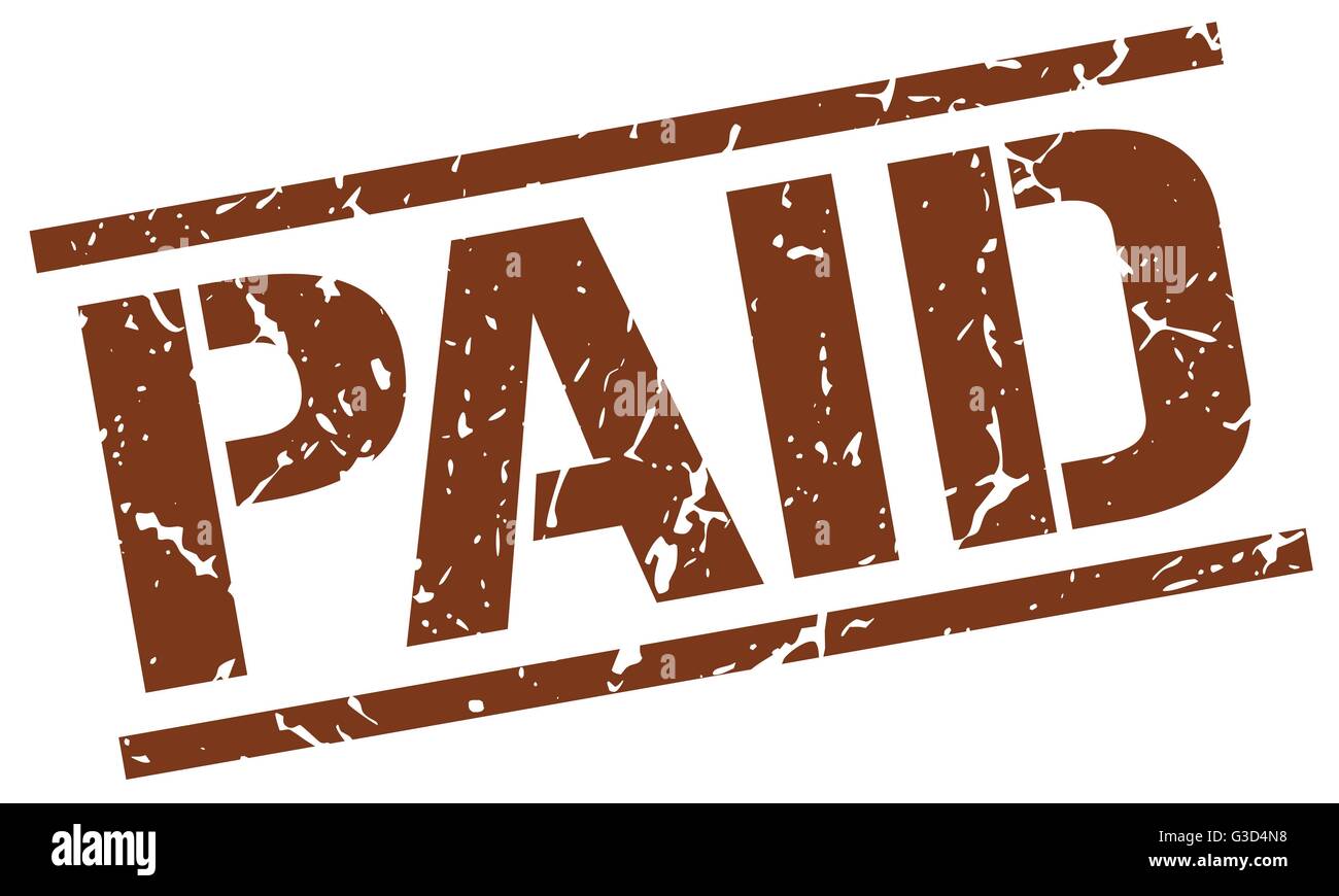 paid brown grunge square vintage rubber stamp Stock Vector Image & Art ...