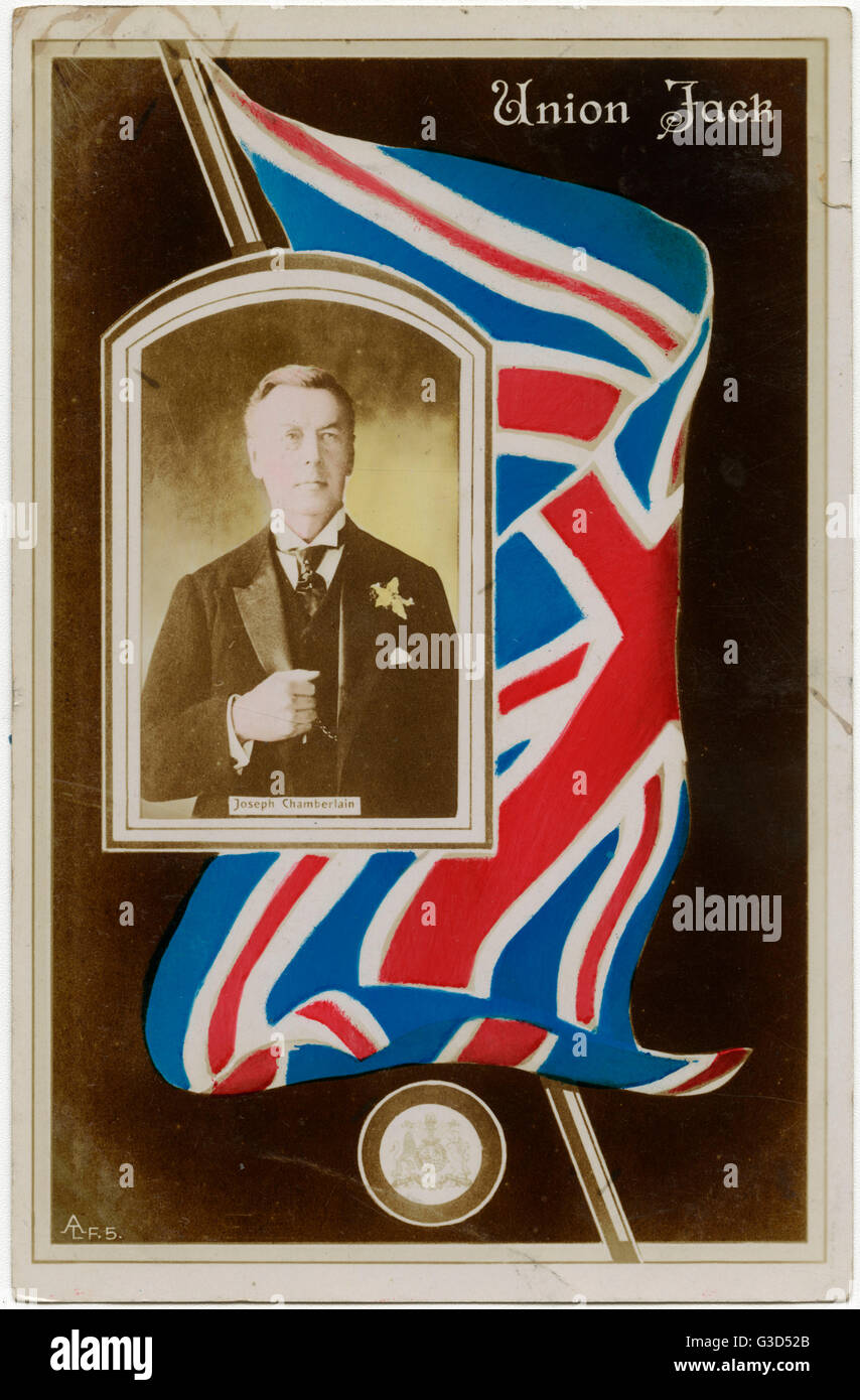 Union Jack Flag - Joseph Chamberlain portrait (inset Stock Photo - Alamy