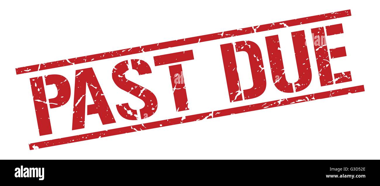 past due red grunge square vintage rubber stamp Stock Vector Image ...
