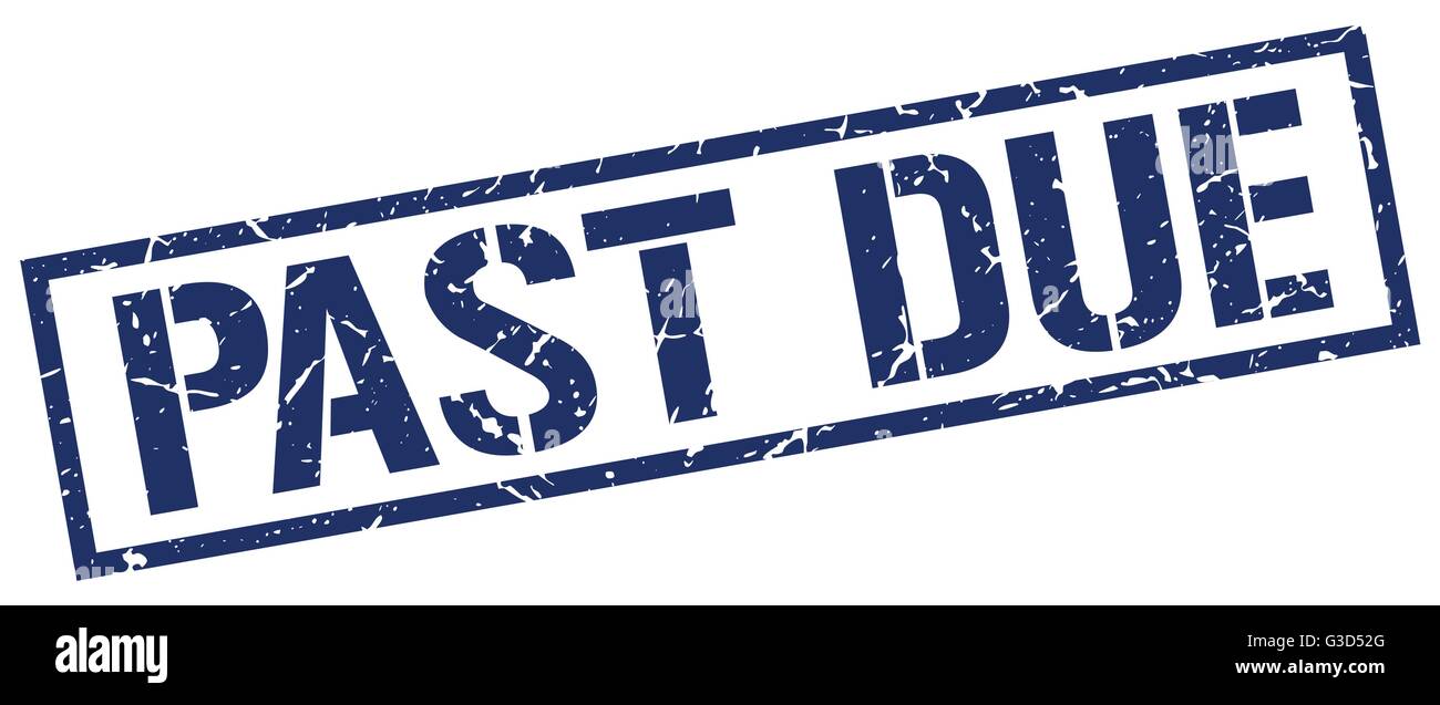 past due blue grunge square vintage rubber stamp Stock Vector Image & Art - Alamy