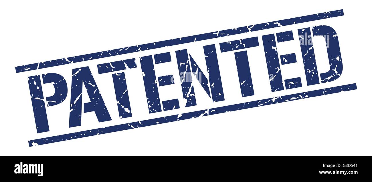 patented blue grunge square vintage rubber stamp Stock Vector Image ...