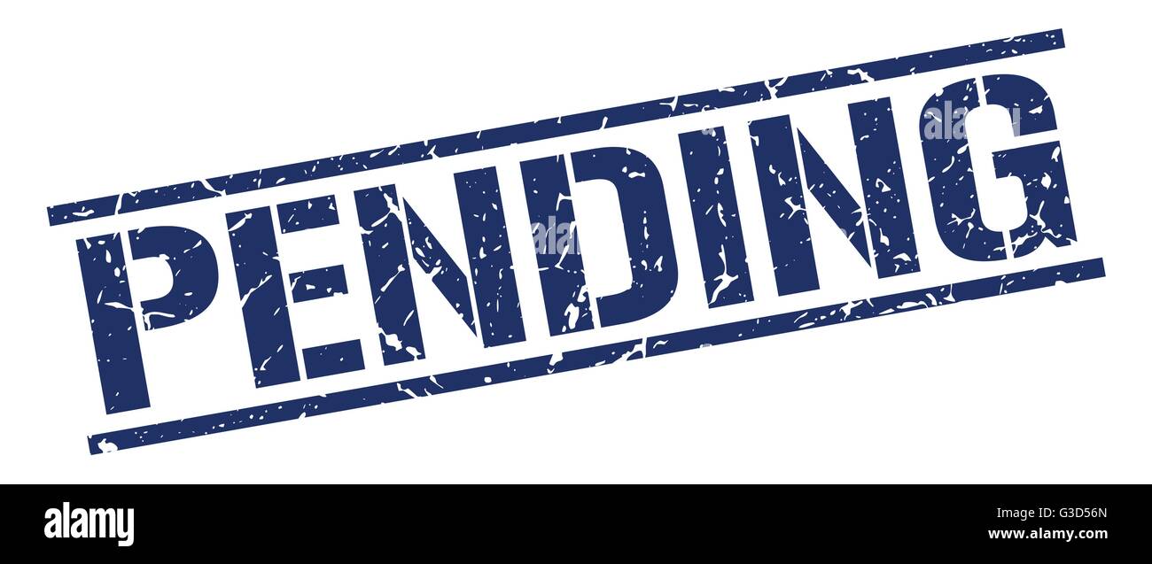 pending blue grunge square vintage rubber stamp Stock Vector Image ...