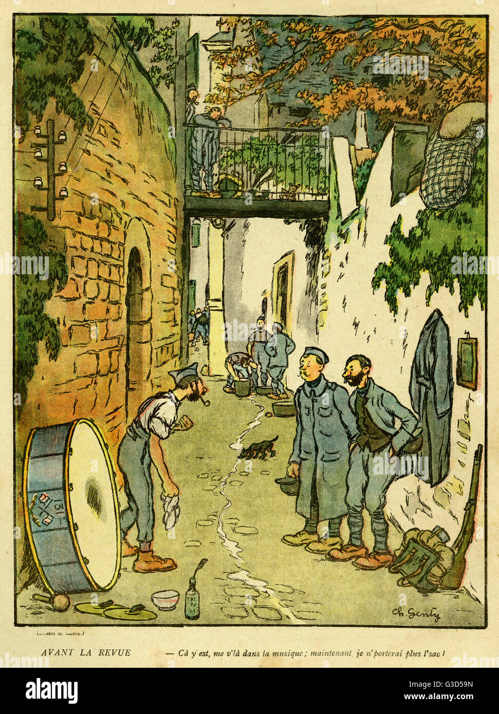 Cartoon, Before the review, WW1 Stock Photo - Alamy