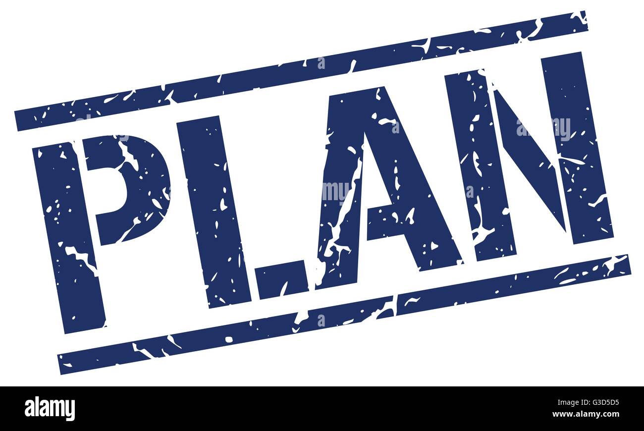 plan blue grunge square vintage rubber stamp Stock Vector Image & Art ...