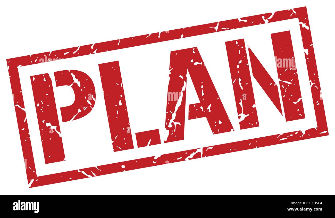 plan red grunge square vintage rubber stamp Stock Vector Image & Art ...