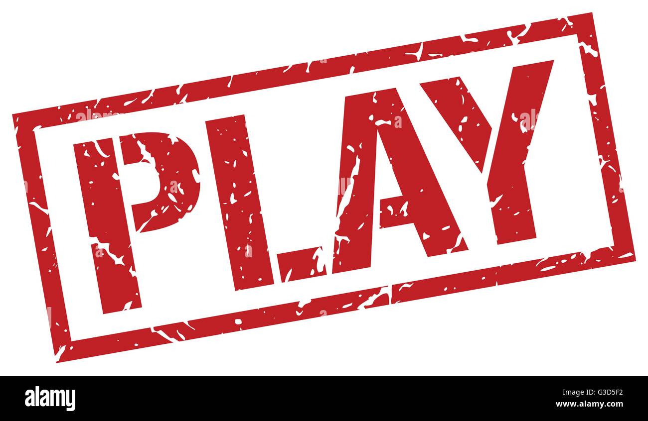 play red grunge square vintage rubber stamp Stock Vector Image & Art ...