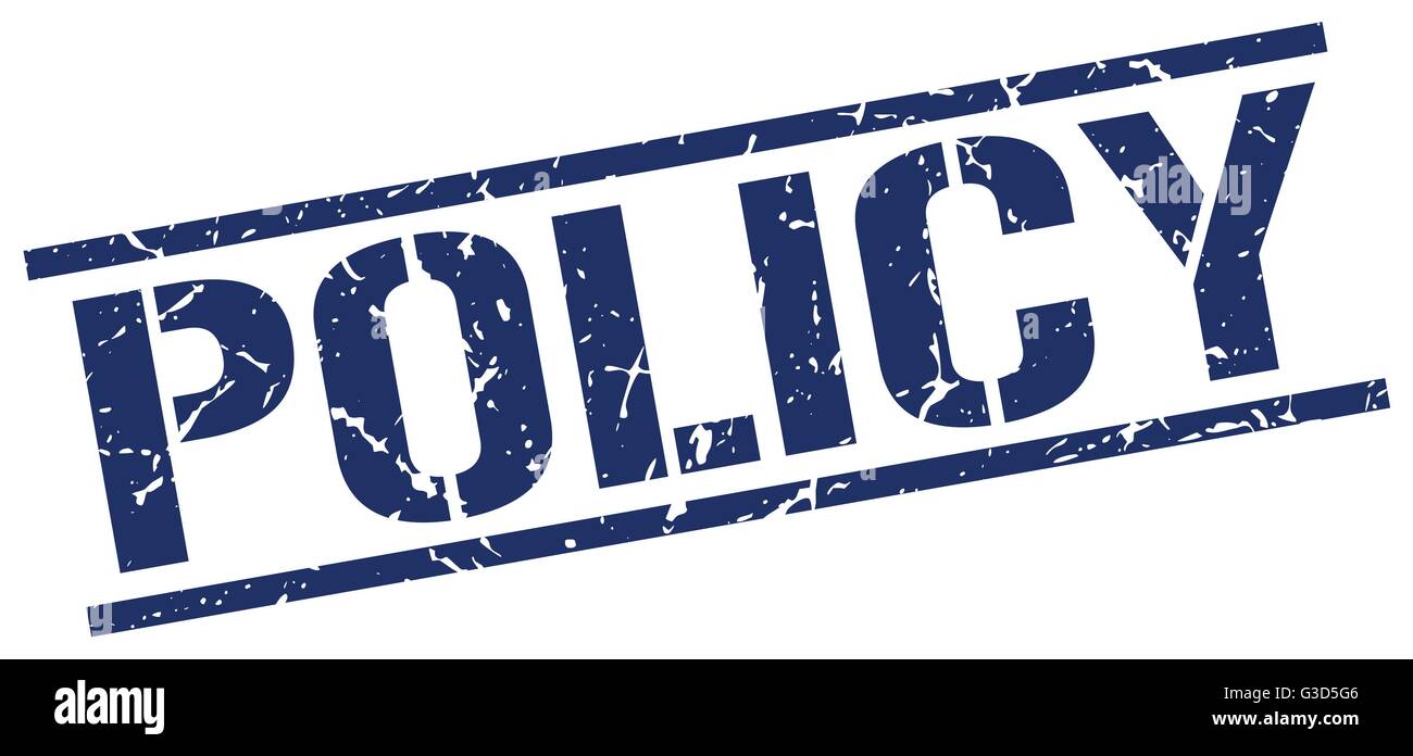 policy blue grunge square vintage rubber stamp Stock Vector Image & Art - Alamy