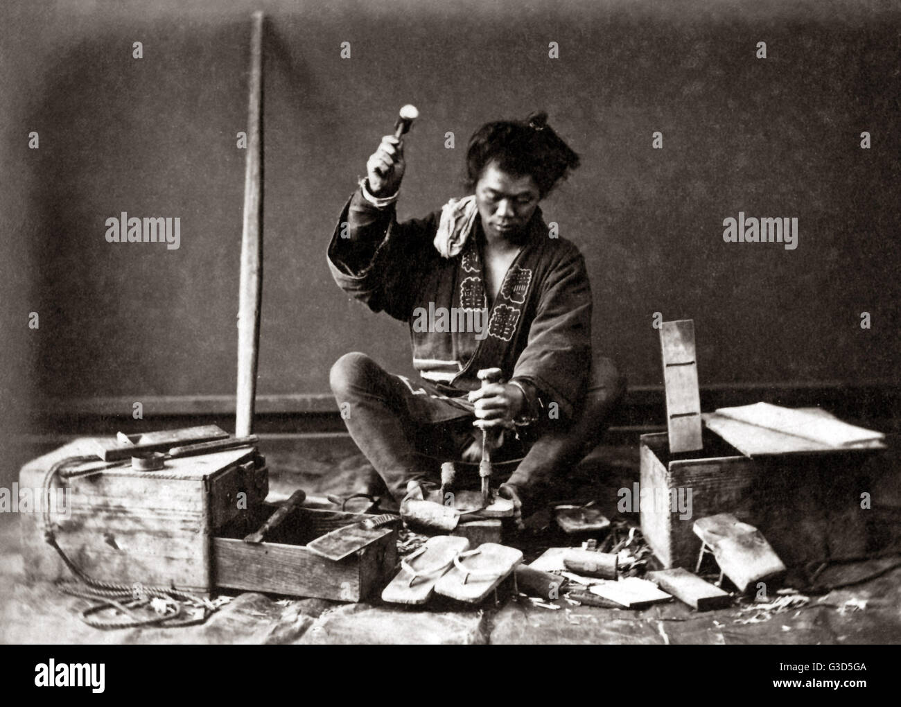 Shoe maker, Japan, circa 1870s Stock Photo - Alamy