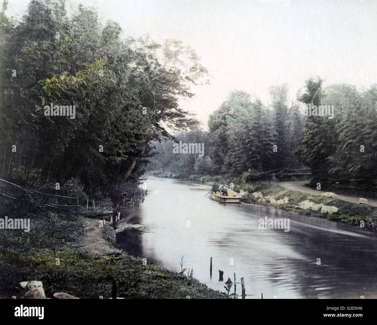Tama river, near Tokyo, Japan, circa 1880s Stock Photo - Alamy