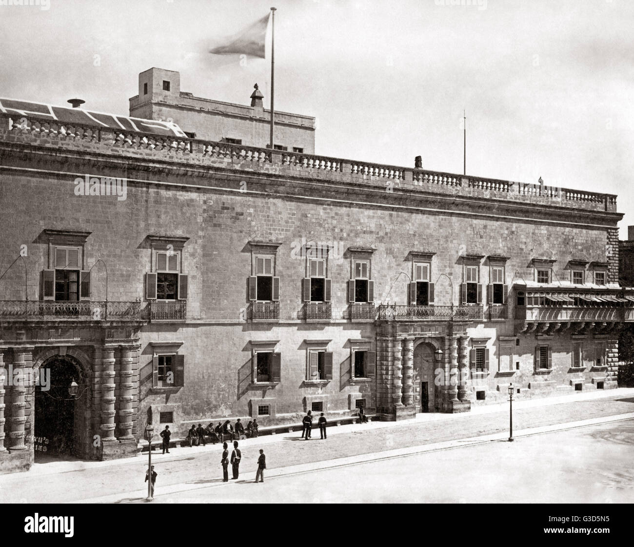 The barracks, Malta, circa 1870s Stock Photo - Alamy