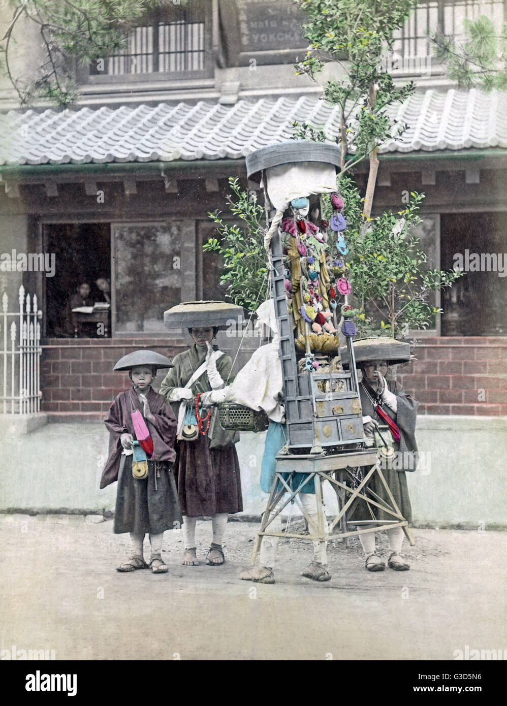 Pilgrims with a portable altar, Japan, circa 1890 Stock Photo - Alamy