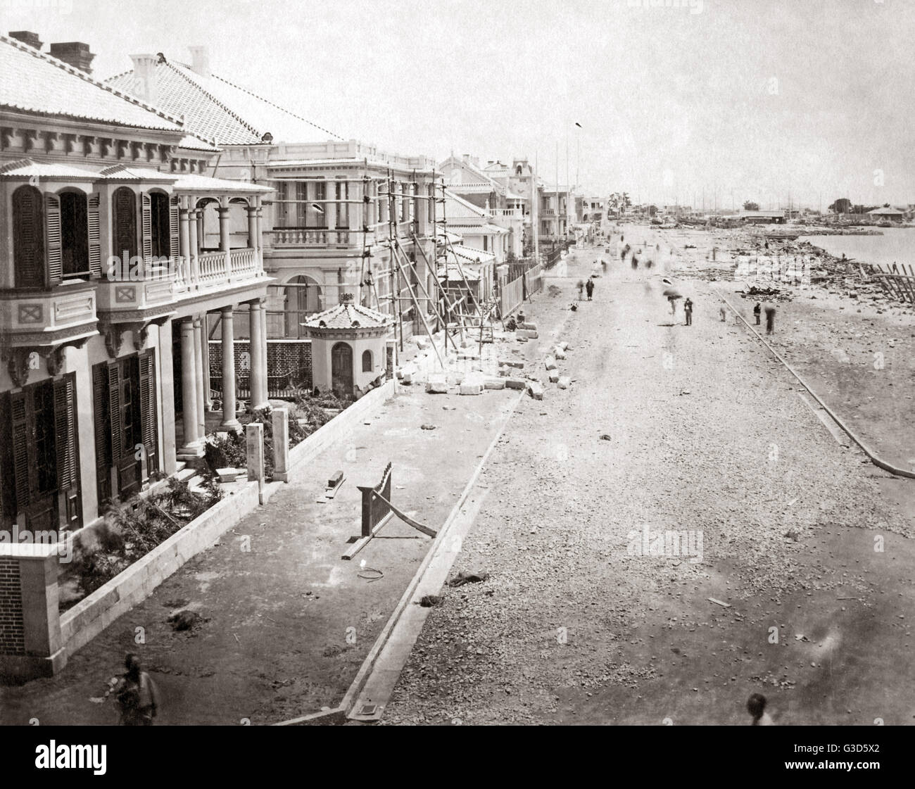 Typhoon damage along the Bund, Kobe, Japan, 1876 Stock Photo - Alamy