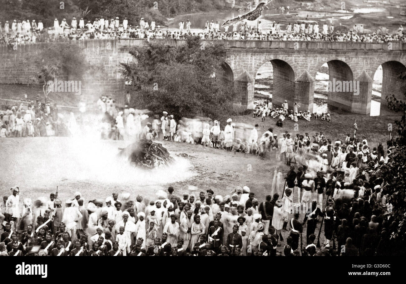 Funeral pyre, India, circa 1890 Stock Photo - Alamy