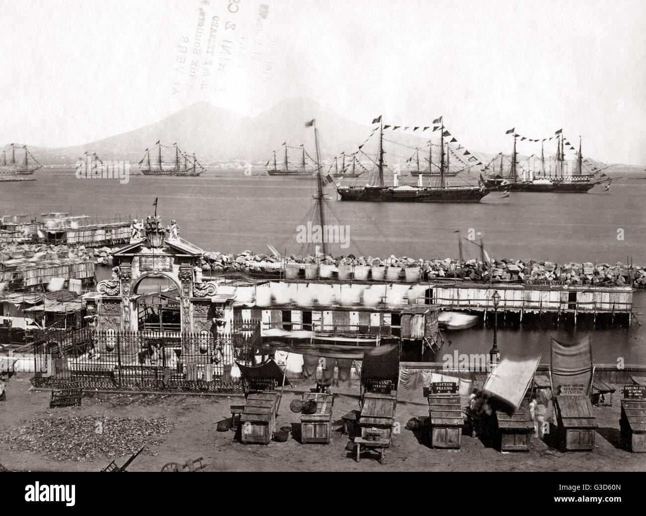 Ships off Naples, Italy, circa 1880 (Giogio Sommer Stock Photo - Alamy