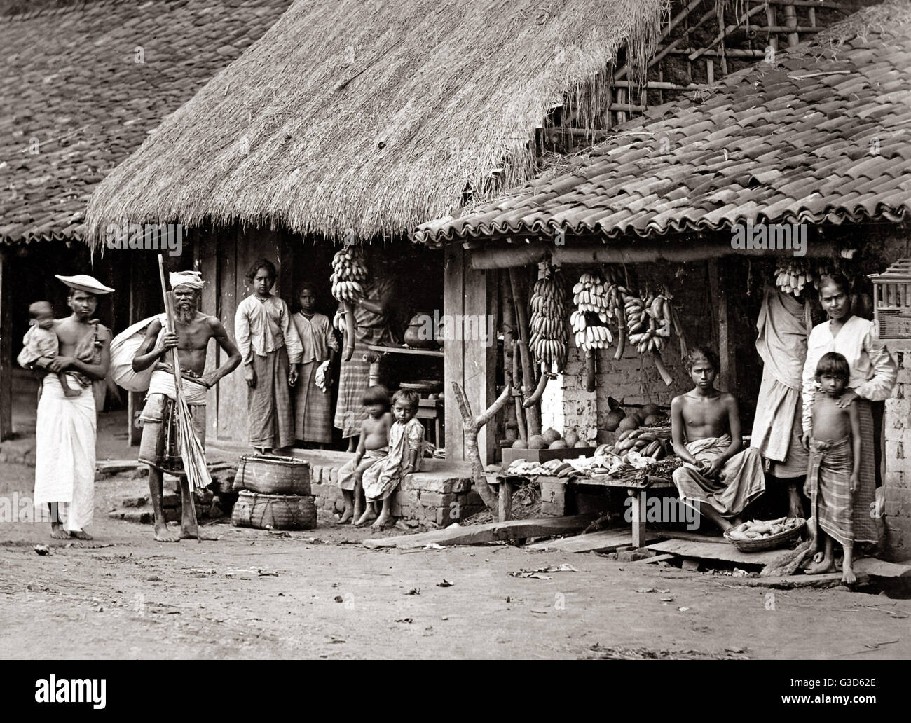 Native stall, Ceylon Sri Lanka, circa 1880s Stock Photo - Alamy
