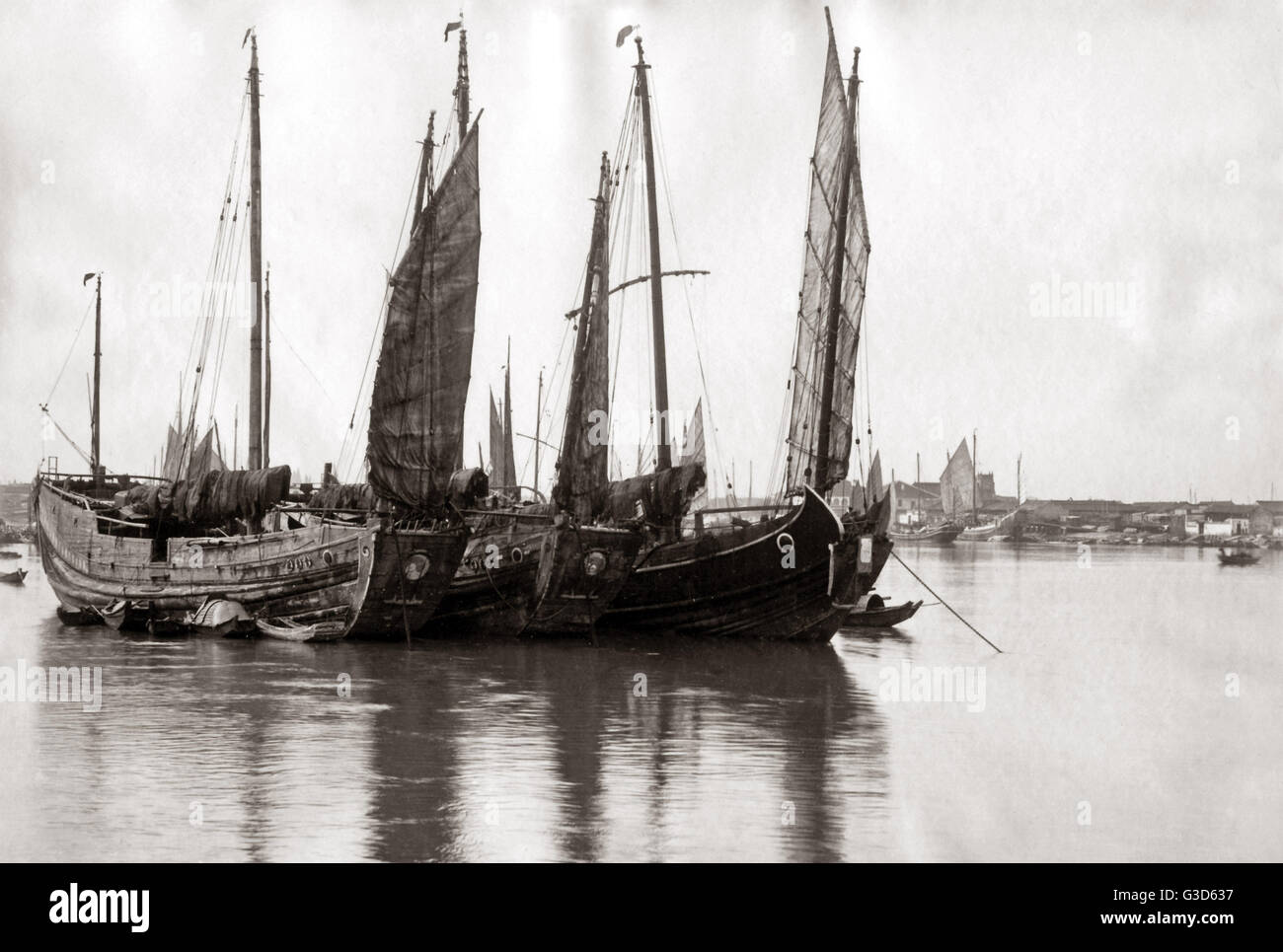 Chinese Junks, circa 1890 Stock Photo - Alamy