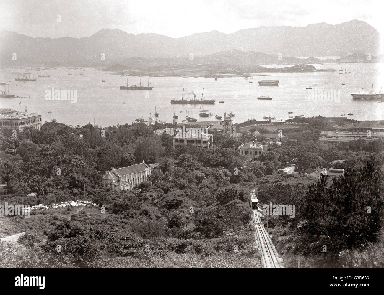 Hong Kong from the Peak, circa 1890 Stock Photo - Alamy