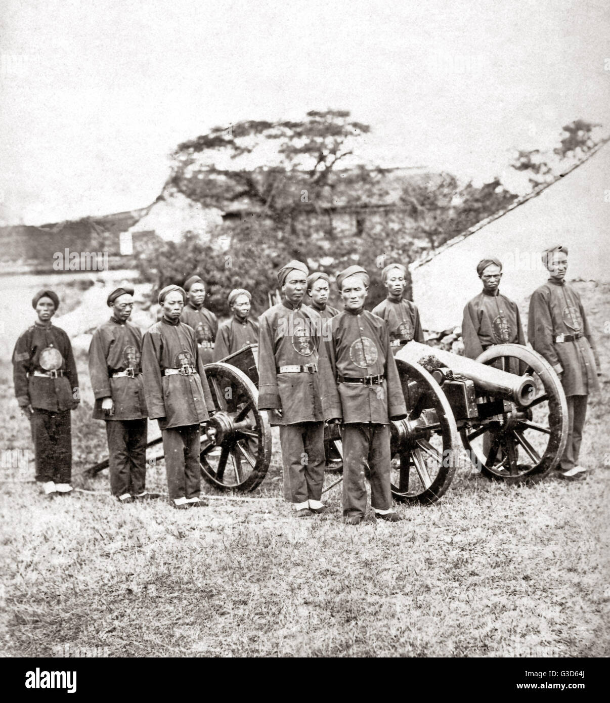 Chinese artillery, Shanghai, China, circa 1880s Stock Photo - Alamy