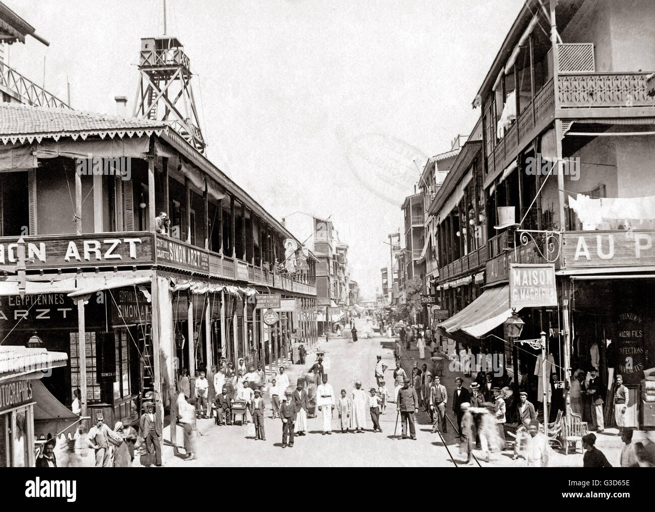 Street scene, Port Said, Egypt, circa 1880s Stock Photo - Alamy