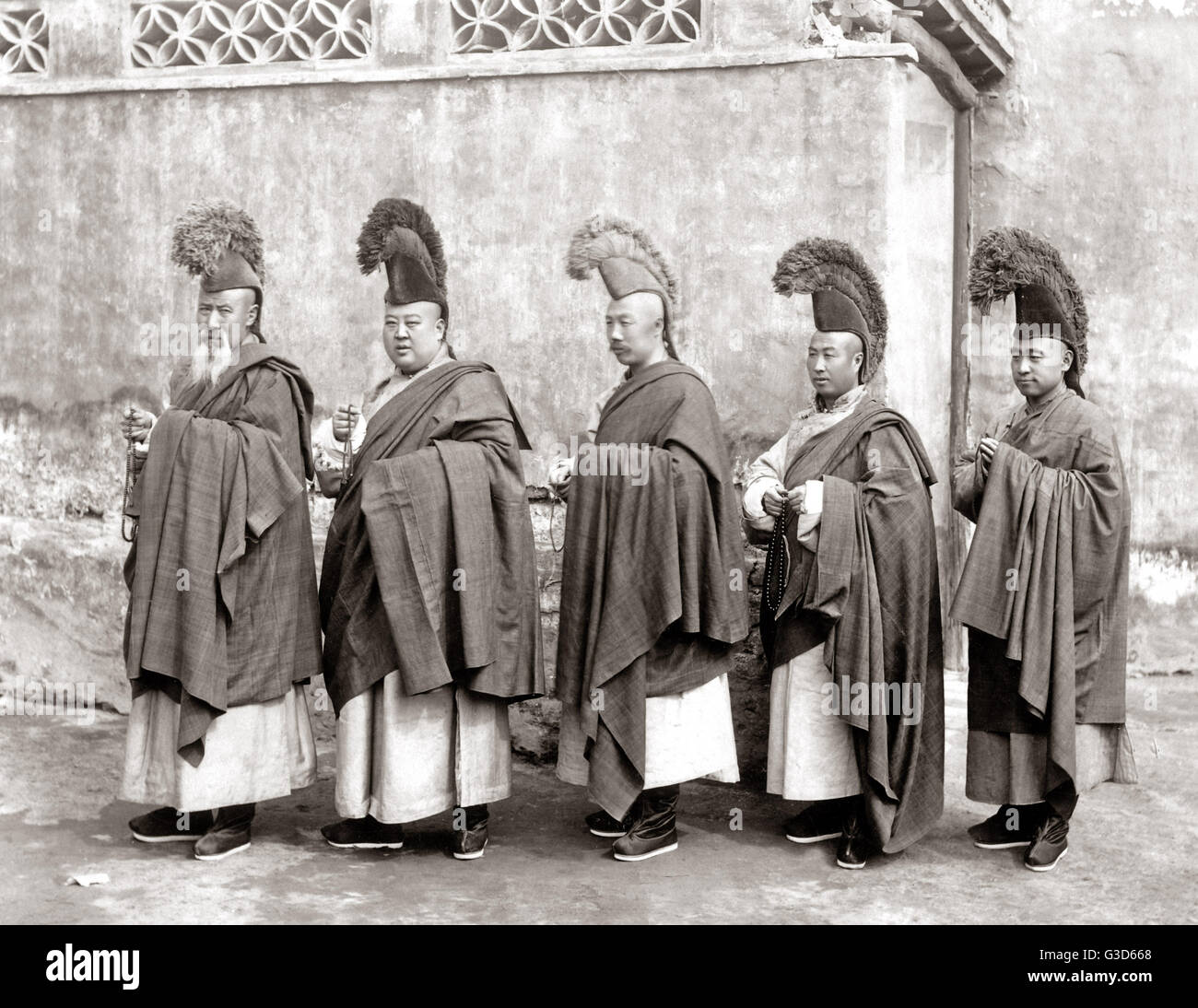 Group of monks, China circa 1890 Stock Photo - Alamy